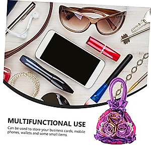 SHERCHPRY 1pc Handbag Bucket Bags for Women Lug Bags for Women Evening Handbad for Women Evening Bag for Women Evening Handbag Cloth Purple Tote Bag Miss Flower Shape Evening Clutch Bag