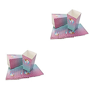 Popcorn Carton 48 Pcs Popcorn Boxes Mermaid Popcorn Boxes Cardboard Popcorn Scalloped Favor Box Cartoon Snack Box Popcorn Carton Party Candy Cartons Popcorn Box Cardboard Popcorn