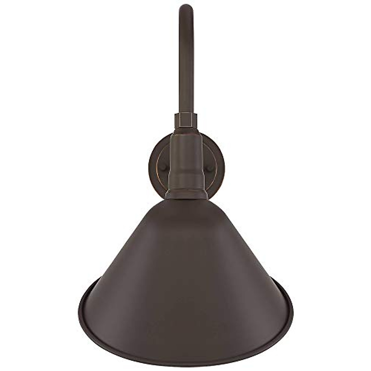 Franklin Iron Works Neihart Rustic Farmhouse Industrial Outdoor Barn Light Fixture Bronze 18 1/4" Curving Gooseneck RLM for Exterior House Porch Patio Outside Deck Garage Yard Front Door Home