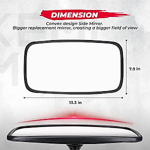 KEMIMOTO Tractor Mirror, Farm Excavator Mirror Compatible With Front Loader Excavator Farm Tractor Such As John Deere, Case IH, Agco, New Holland, Massey Ferguson Ferguson, and Versatile 7.9" x 13"