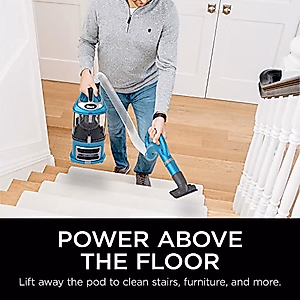 Shark NV380 Navigator Lift-Away Deluxe Upright Vacuum with Large Dust Cup Capacity, Swivel Steering, Upholstery Tool & Crevice Tool, Blue (Renewed) (CRTE9SRKNV380RB)