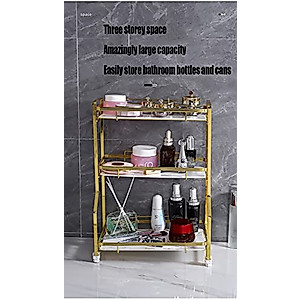 2/3 Tier Bathroom Counter Organizer Under Sink Bathroom Organizer Countertop Storage Rack Cosmetic Organizer Holder for Bathroom Kitchen White,3 Tiers