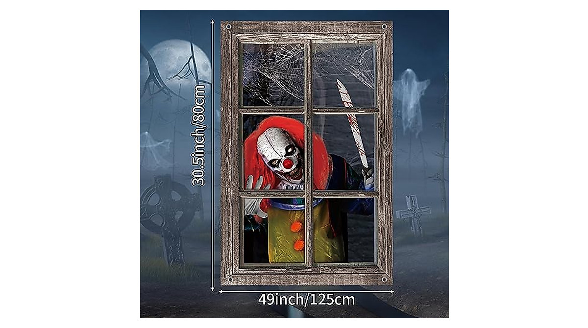 Buy Waenerec Halloween Scary Clown Window Decoration