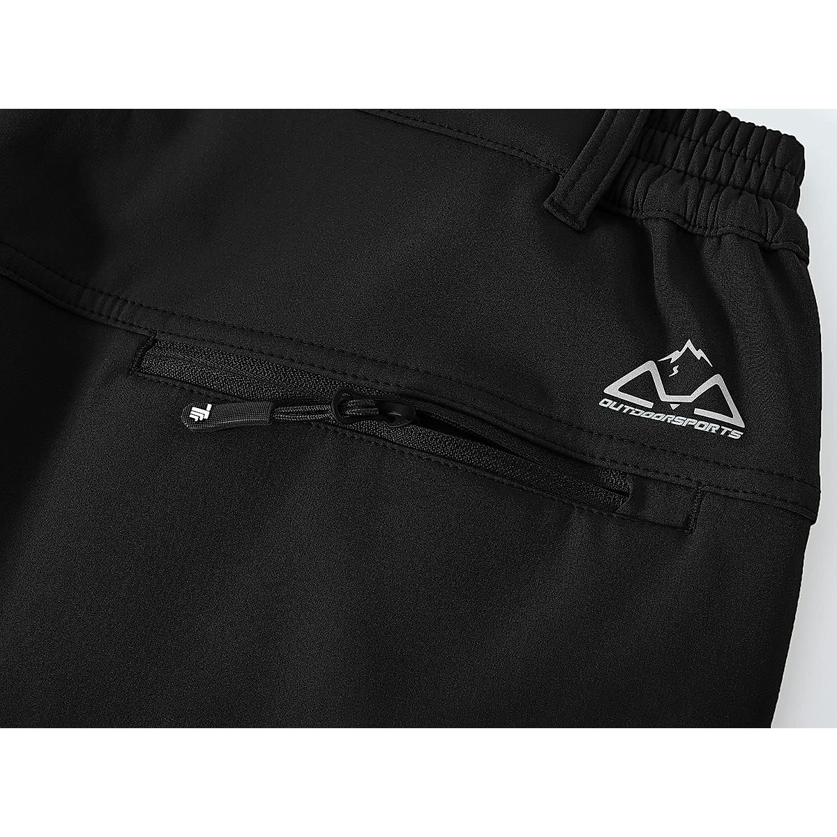 TBMPOY Men's Ski Snow Pants Waterproof Fleece Lined Insulated Softshell Snowboard Hiking Outdoor Zipper Bottom Leg Black 36