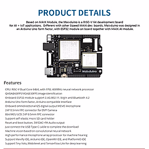 Sipeed Maixduino MCU with ESP32 Module on Board for RISC-V AI + IoT
