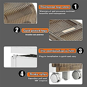 CIADAZ Slim Storage Cart with Wheels, Bathroom Cart Bathroom Storage Organizer, Rolling Cart with Thickened Material for Bathroom, Laundry Room, Kitchen, Narrow Space,25cm,2 Tier