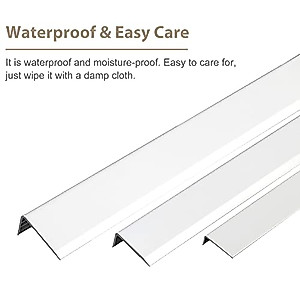 Doorway Uneven Floor Transition Strip, White L-Molding Floor Edging Transition Strip, Wood to Tile Protection Trim Strips for Uneven Floors, Heavy Duty Aluminum Alloy Threshold Strip, 35.4in Long ( Si