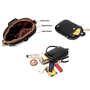 Aslana Touch Screen Phone Bag Vertical Small Crossbody Bag Handbag for Women (Black)