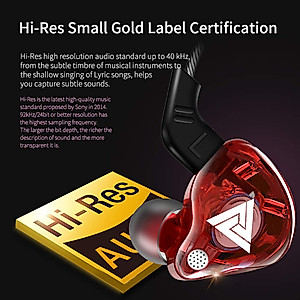 OCUhome Earbuds, Earbud Headphones with Microphone, QKZ AK6 Universal 3.5mm Sports in-Ear HiFi Sound Earphones for Phones Tablet Red