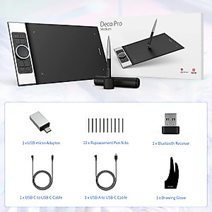 XPPen Deco Pro MW Bluetooth Drawing Tablets 11 Inches Wireless Drawing Tablets 8 Customizable ExpressKeys Art Tablet with 2 Dial Wheels Pen Tablet for Drawing, Painting and Remote Learning
