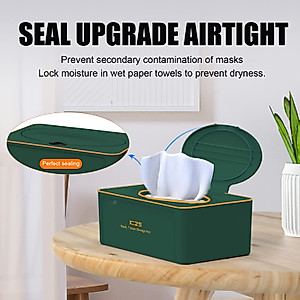 Tinkei Wet Wipe Dispenser,Baby Napkin Storage Box Holder Container Dust-Proof Wet Tissue Box Wet Wipe Case Holder with Lid Keeps Wipes Fresh for Home, Office
