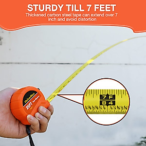 ValueMax Tape Measure 25FT with Fractions 1/8, 3 Pack Retractable Easy Read Measuring Tape, Imperial Measurement Tape with Metal Belt Clip for Construction, Contractor, Carpenter, Woodworking