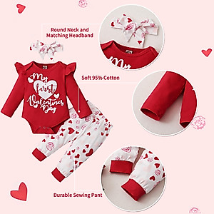 NZRVAWS Baby Girl Valentines Day Outfit Newborn Girl My First Valentine’s Day Outfits Infant Girl Valentines Clothes