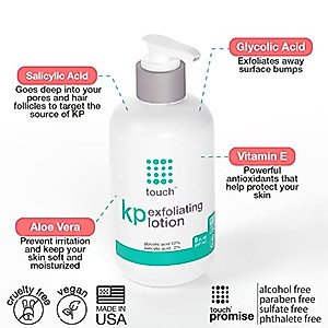 TOUCH Keratosis Pilaris & Acne Exfoliating Body Wash Cleanser Plus Moisturizing Body Lotion