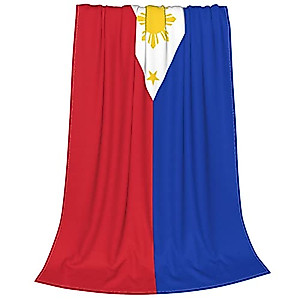 Cute Philippines Flag Blanket Soft Flannel Throw Blanket Lightweight Cozy Warm Filipino Blanket for Couch Bed Living Room Sofa 50"X40"