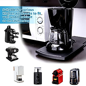 GAGAYA Handy Sliding Tray for Coffee Maker, Kitchen Appliance Moving Caddy, Countertop Slider with Smooth Rolling Wheels for Blender, Toaster, Air Fryer, Pot, Food Processors, Aid Mixer (Set of 2)