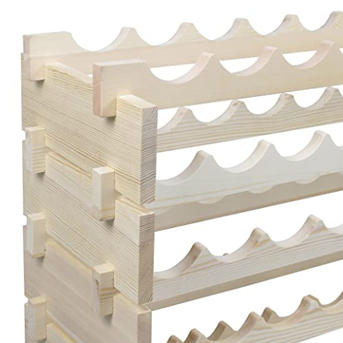 ZenStyle 6 Tier Premium Wood Wine Rack Storage Stand 72 Bottles Capacity Stackable Storage Display Shelf Floor Freestanding Wine Cabinet, Wobble-Free