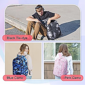 mommore Lightweight School Backpack Large Book Bag for Middle School Water Resistant Schoolbag Travel Backpacks for Girls, Boys