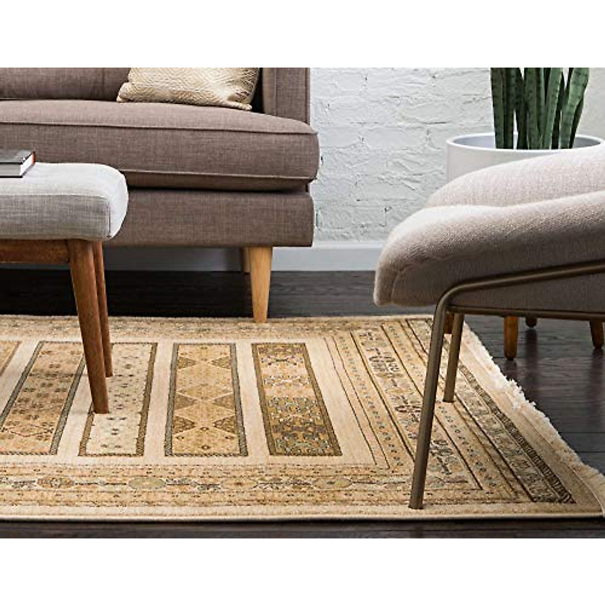 Unique Loom Fars Collection Area Rug - Pasadena (9' x 12' 2" Rectangle, Ivory/ Cream)