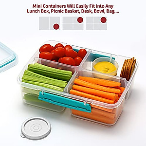 Condiment Cups Containers with Lids- 8 pk. 1.3 oz.Salad Dressing Container to go Small Food Storage Containers with Lids- Sauce Cups Leak proof Reusable Plastic BPA free for Lunch Box Picnic Travel