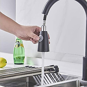 Kitchen Sink Faucet for Bar Farmhouse Commercial, Black Kitchen Faucets, Silver Single Handle Pull Out Kitchen Tap, Single Hole 1 Handle, Swivel 360 Degree Water Mixer Tap (Color : Black)