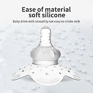 Ourobot breast shield Double Layer nipple protection cover anti bite breast patch breast shield assisted breast feeding nipple protection (Conventional white)