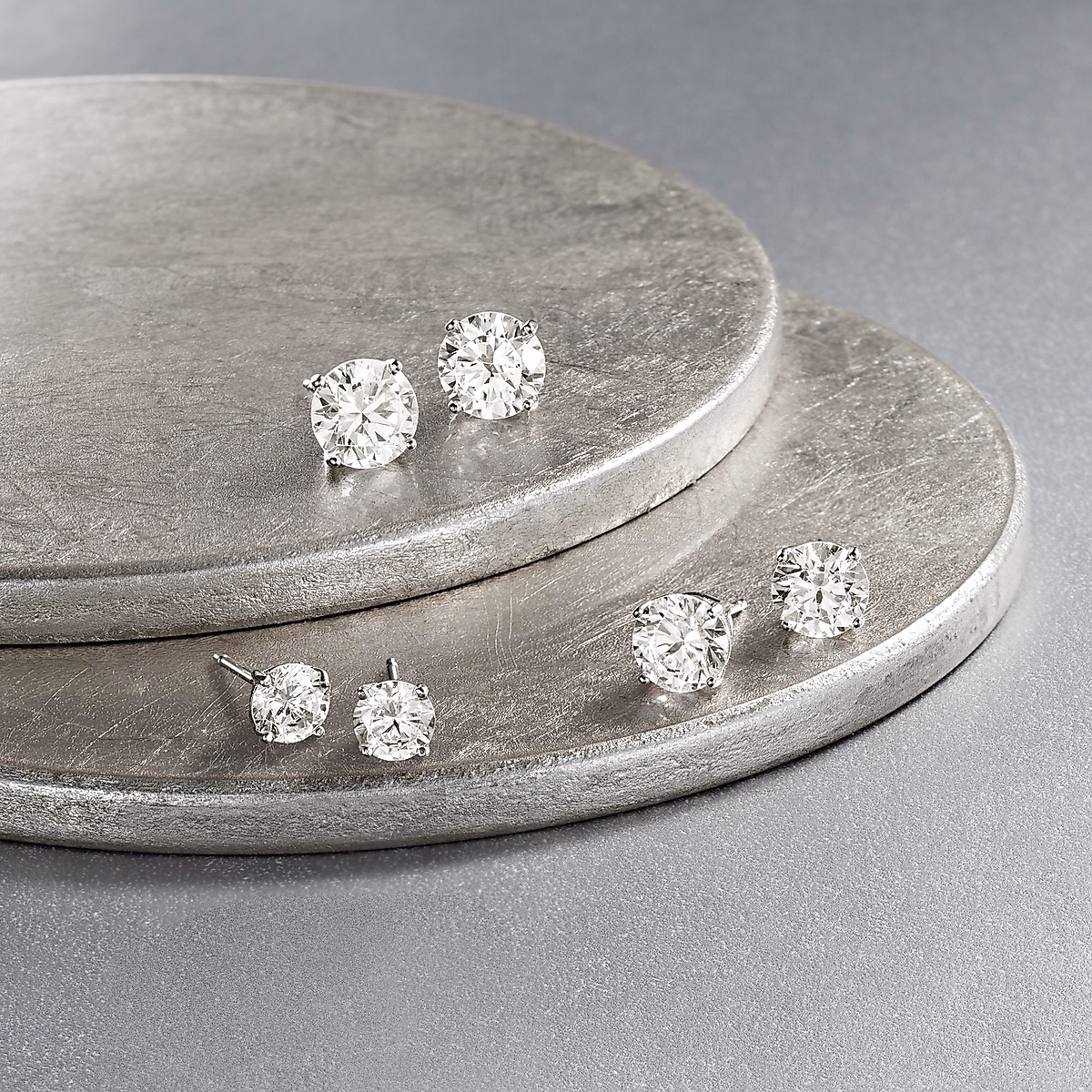 Ross-Simons 6.00 ct. t.w. CZ Jewelry Set: 3 Pairs Of Stud Earrings in Sterling Silver