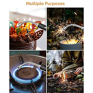 Candle Lighters 2 Pack Windproof Electric Lighters USB Rechargeable 360° Flexible Neck Long Lighter with Safety Lock Flameless Plasma Arc Lighter for Candle Grill Aromatherapy Camping (Black+Red)