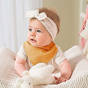 Muslin Baby Bandana Drool Bibs 100% Cotton Absorbent Bandana Bibs Set for Baby Girls Soft Newborn Bibs Plain Colors 8 Pack 3-36 Months