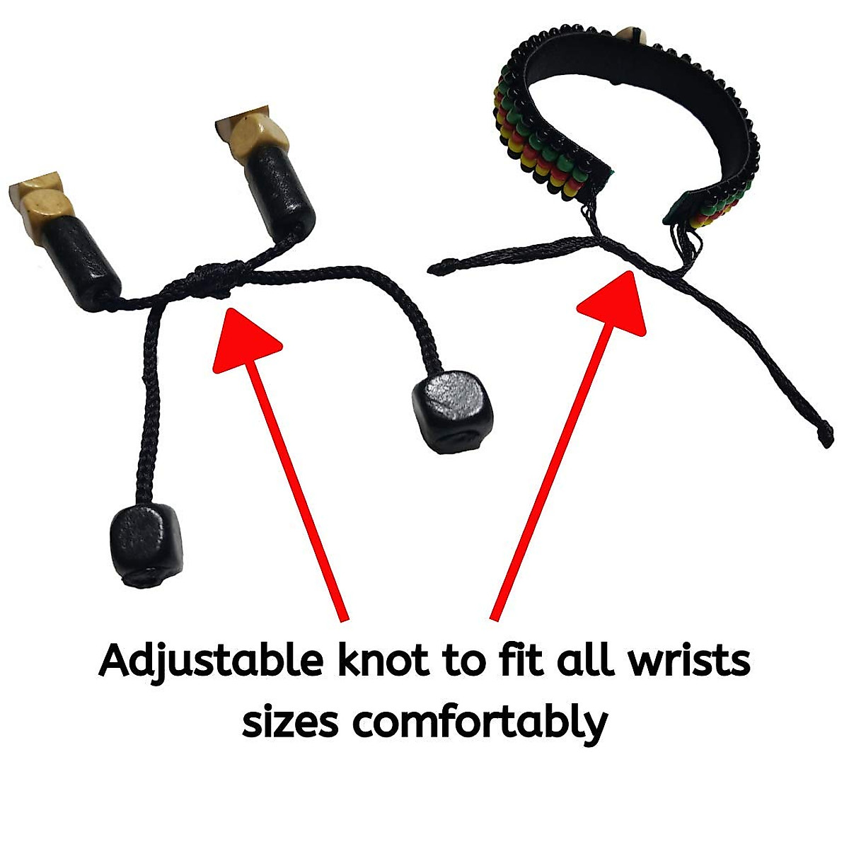 Novarena 2 Pcs Jamaican Rasta Beads with Cowrie Shells Bracelets for Men Women Beaded Bracelets Multi Layer Stackable Ethnic Tribal African Traditional (2 Pcs Jamaican Rasta Beads with Cowry Shells)