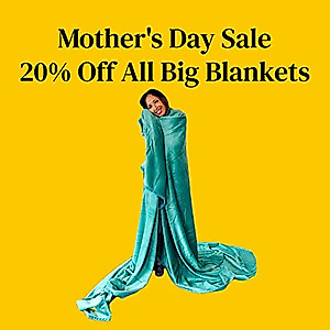 Big Blanket Co Original Stretch Teal | 120” x 120” (10' x 10') Extra Large Throw Blanket | Soft, Giant, Cozy Blanket That Fits The Whole Family | The Biggest, Best Gift Idea of 2023