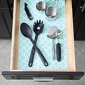 DII Fridge Liner Collection Non-Adhesive, Cut to Fit, 12x24, Aqua Lattice, 6 Piece