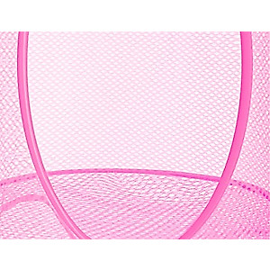 Libeder Mesh Hanging Storage Space Saver Bags Organizer,Foldable Storage Organizer 5 Compartments Toy Storage Basket for Kids Room Bathroom 2 Sets Pink