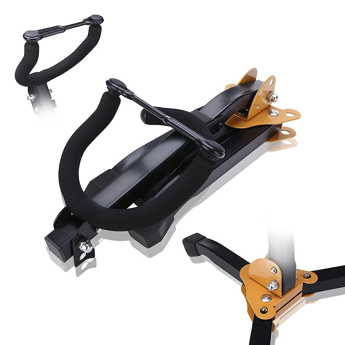 LOLUNUT Saxophone Stand, Foldable Alto/Tenor Sax Stand, Adjustable Metal Triangle Base Design