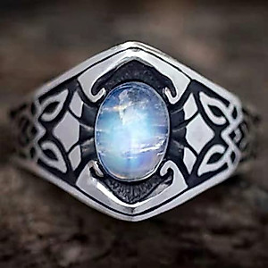 AttractionOil.com Moonstone Boho Retro Ring - Size 9