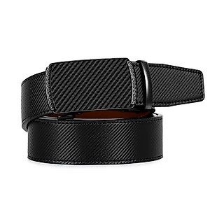 Zitahli Belt Men, Ratchet Belt Dress with 1 3/8" Premium Leather,Slide Belt with Easier Adjustable Automatic Buckle,Trim to Fit Size 30"-36"