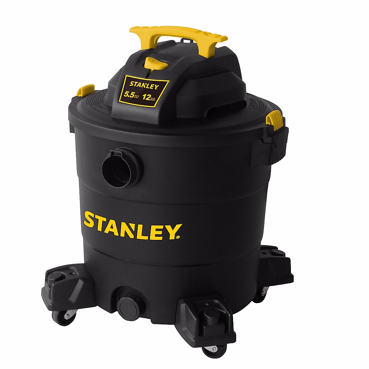 Stanley 12 Gallon 5.5 Peak HP Wet/Dry Vacuum, 3 in 1 Shop Vacuum Blower,1-7/8"x6 Hose, Range for Garage, Carpet Clean, Workshop with Vacuum Attachments-SL18199P,Black
