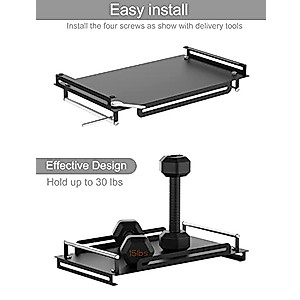 Bathroom Organizer Countertop, Stainless Steel Black Counter Organizer Decorative Tray, Counter Kitchen Spice Rack Storage Shelf Cosmetic Holder for Living Room,Bedroom,Dressing Table