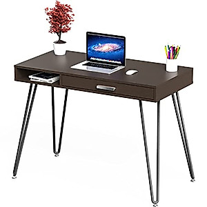 SHW Home Office Computer Hairpin Leg Desk with Drawer