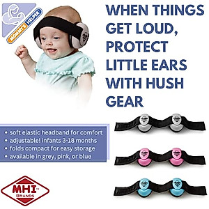 Mommy's Helper Hush Gear Noise Cancelling Headphones for Infants Ear Protection, Blue