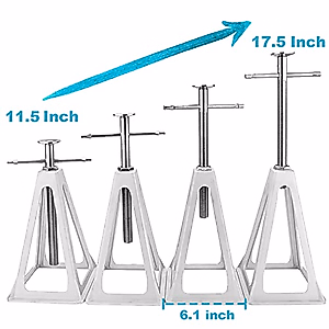 YOMILINK Aluminum RV Stabilizer Jacks 4 Pack with Additional Screw Nuts, Screw Jack Stands, Stabilize and Level RV Trailer Camper, Adjustable Height 11.5 to 17.5 Inch, Single Jack Withstand 6000 Lbs
