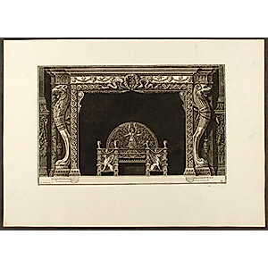 [Plate of an neo-Classical fireplace, from"Diverse maniere d'adornare i cammini ed ogni altra parte degli edifizi".