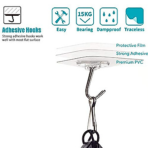 KIWI design VR Cable Management for Meta Quest 3/2/1, Ceiling Pulley System for HTC Vive/Vive Pro/Rift/Rift S/Link Cable for Quest/Valve Index VR Accessories (White, 6 Pack)