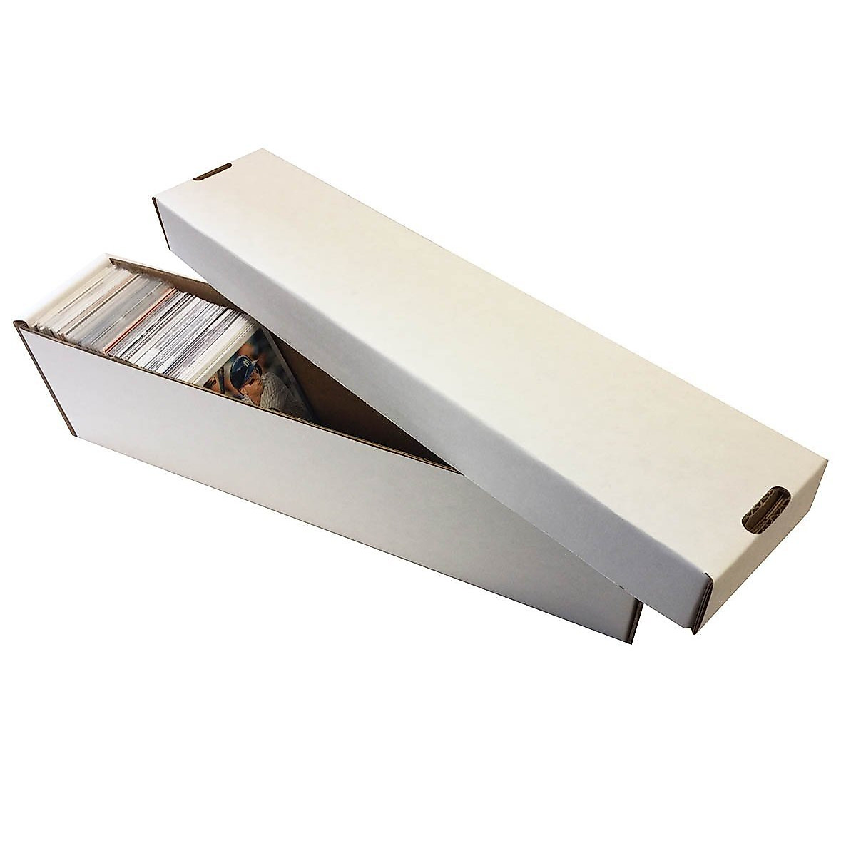 (5) WHITE 800 Count 2 Piece Box - Premium Vertical Storage Box - Baseball, Football, Basketball, Hockey, Nascar, Sportscards, Gaming & Trading Cards - By Max Pro Collecting Supplies