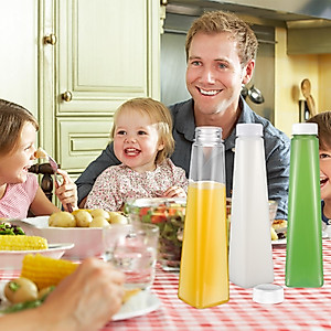 Tanlade 200 Pcs 16 oz Plastic Juice Bottles Bulk with Tamper Evident Lids Empty PET Reusable Beverage Container Clear Disposable Back to School Drink Water Bottles for Smoothie Tea Milk (White Lid)