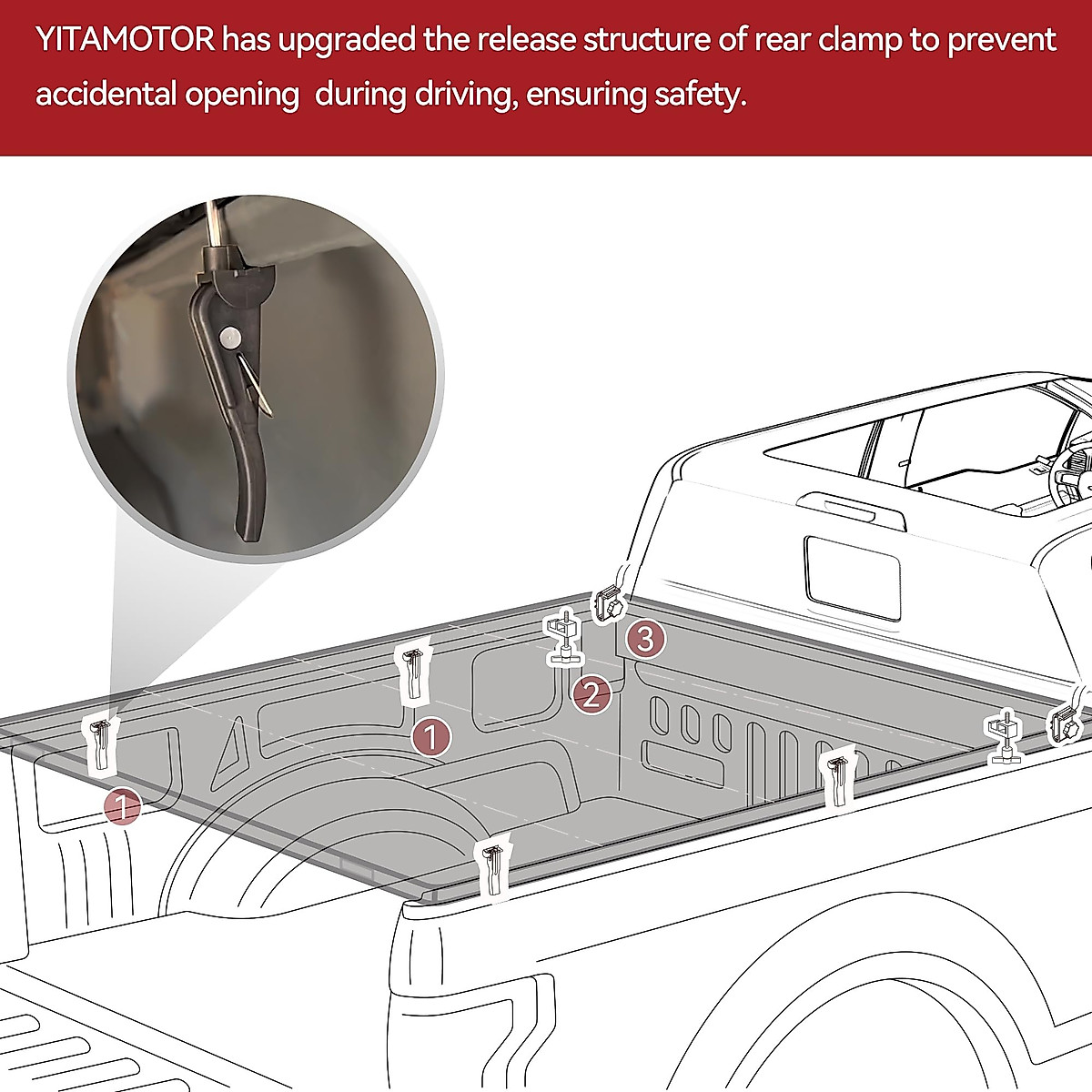 YITAMOTOR Soft Quad Fold Truck Bed Tonneau Cover Compatible with 2009-2014 Ford F150 F-150, Styleside 6.5 ft Bed