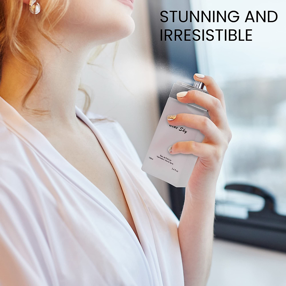 NovoGlow Blue Sky for Women - Aromatic Scents with finest oils for Men and Women - Enchanting Fragrance with Fruity, Floral Scent - 3.4oz Bottle Complete with Shiny Suede Pouch