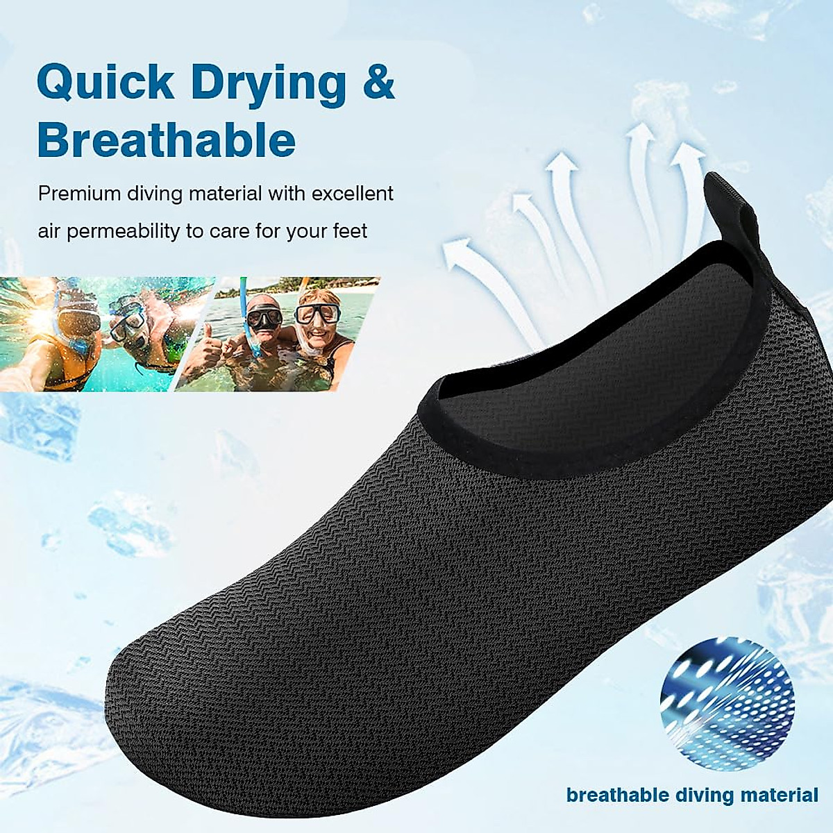 JOTO Water Shoes for Women Men Kids, Barefoot Quick-Dry Aqua Water Socks Slip-on Swim Beach Shoes for Cruise Ship Snorkeling Surfing Kayaking Beach Walking Yoga