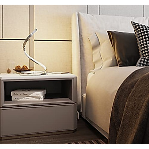 KARMIQI Dimmable LED Table Lamp for Bedroom, 9W Touch Control Table Lamp, Modern Spiral Bedside Nightstand Lamp for Living Room