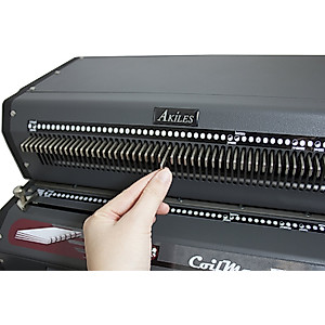 Akiles ACM-EX41+ Model CoilMac-EX41+ All-In-One Electric Coil Punch, Electric Inserter, and Manual Crimper; Special 4 x 5mm Oval Holes; Letter 4:1 (0.248") Pitch; All 54 Disengageable Pins